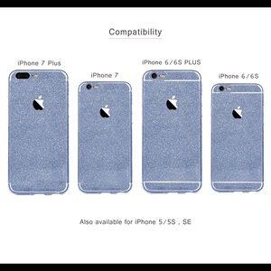 Accessories | Iphone7 Plus 36 Full Cover Glitter Decal Blue | Poshmark